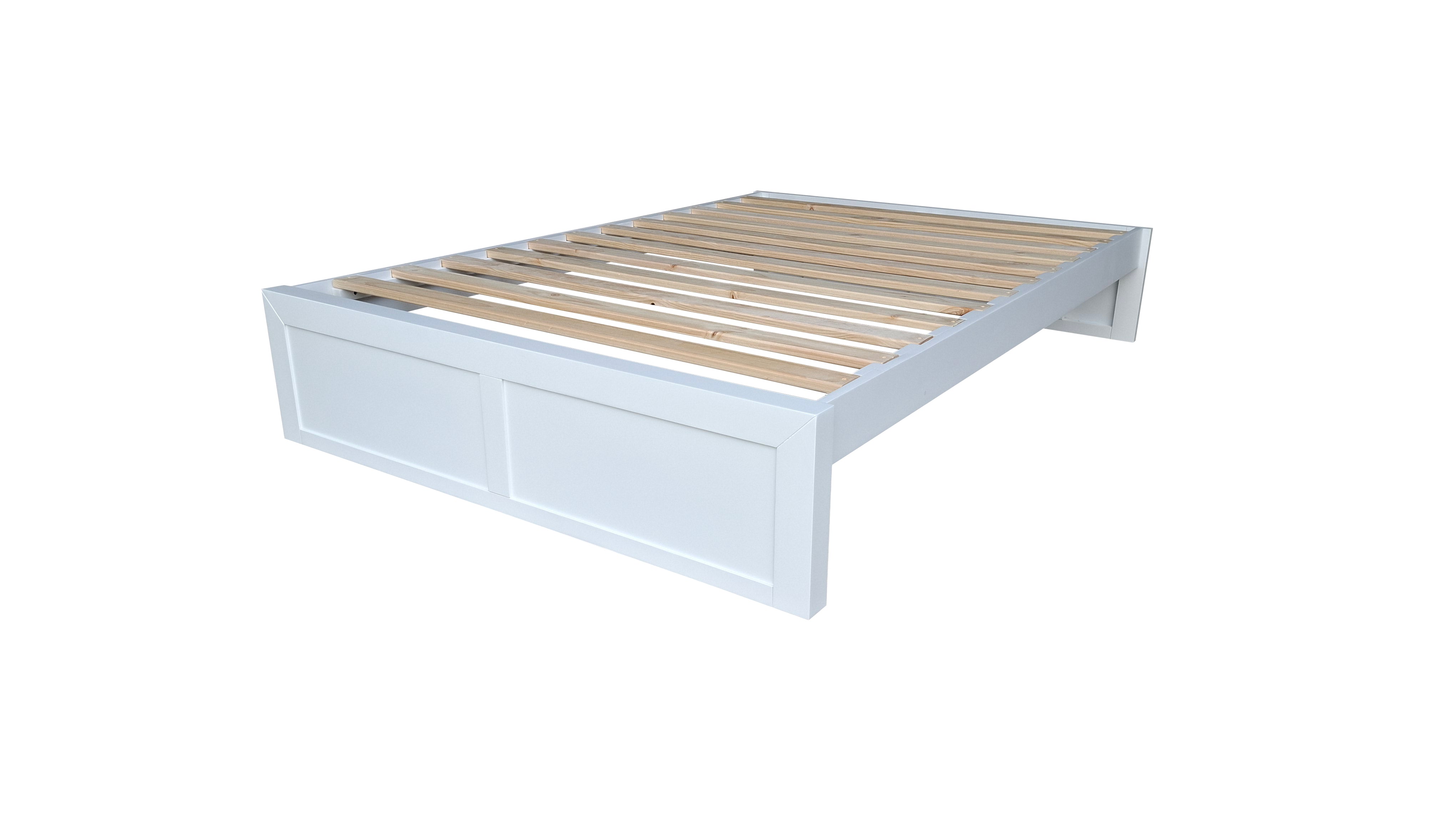 Taranaki Solid Pine Bed Base - Double - White – Sleepcenter Beds - New ...