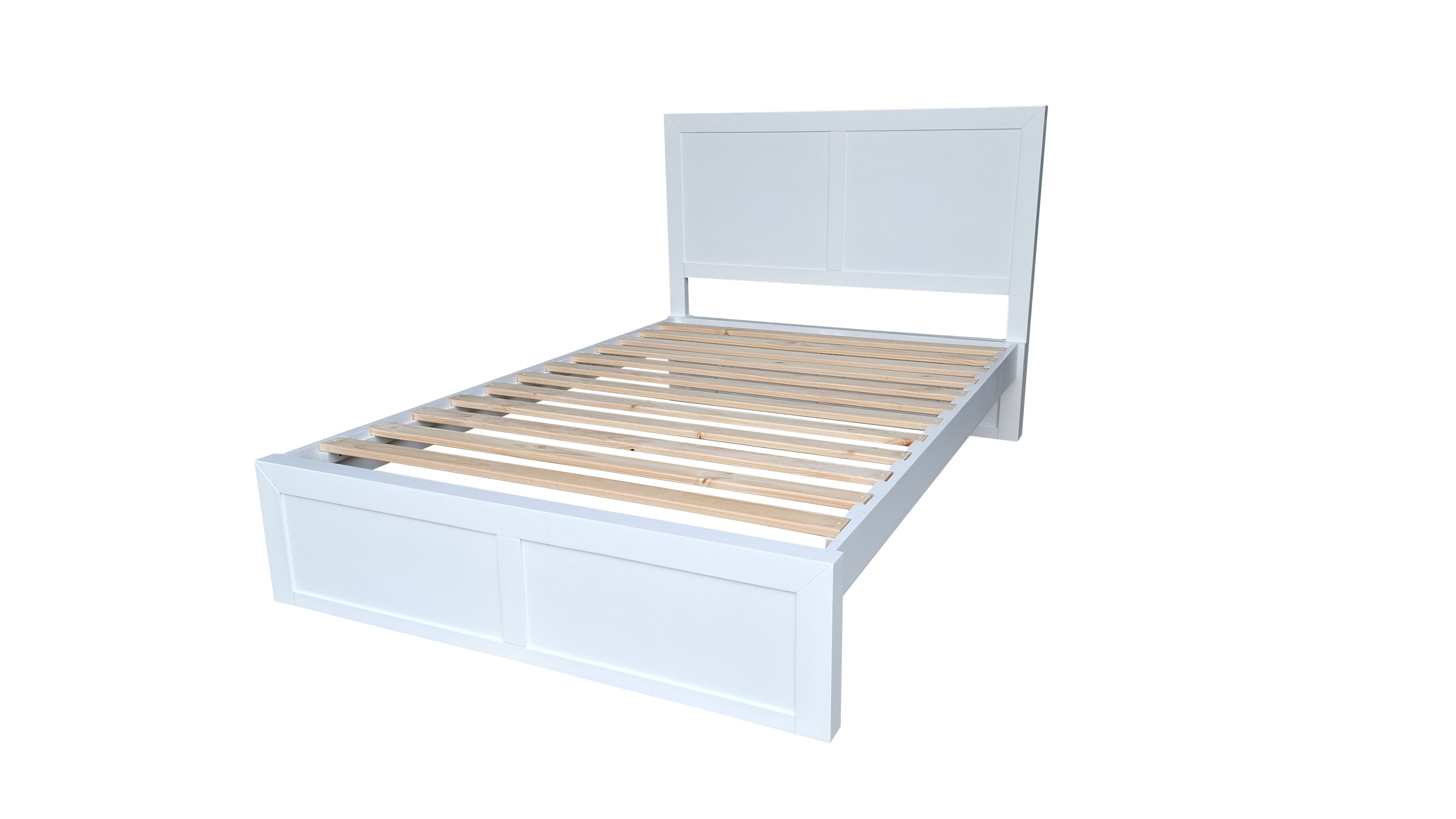 Taranaki Classic Headboard Solid Pine Bed Frame - King - White ...
